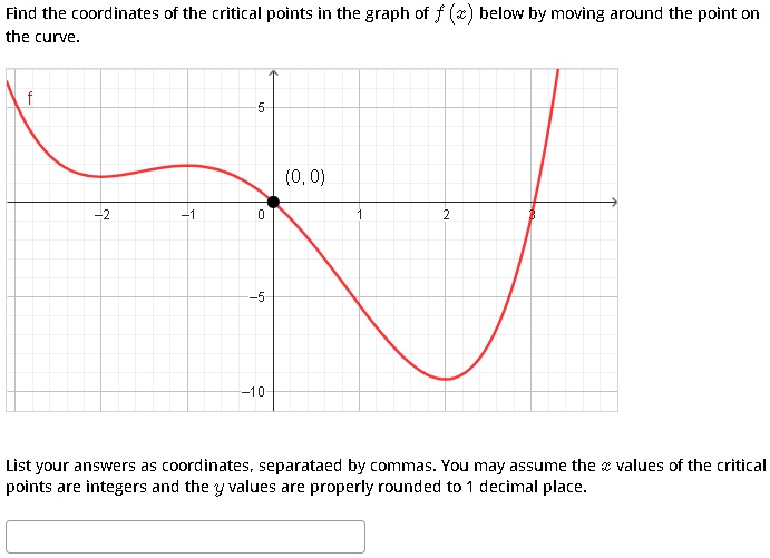 SOLVED: Find the coordinates of the critical points in the graph of f(x ...