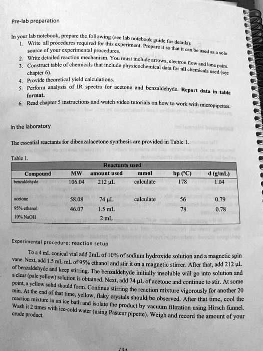SOLVED:Pre-lab prcparation In your Iab notebook pepan following (sce ...