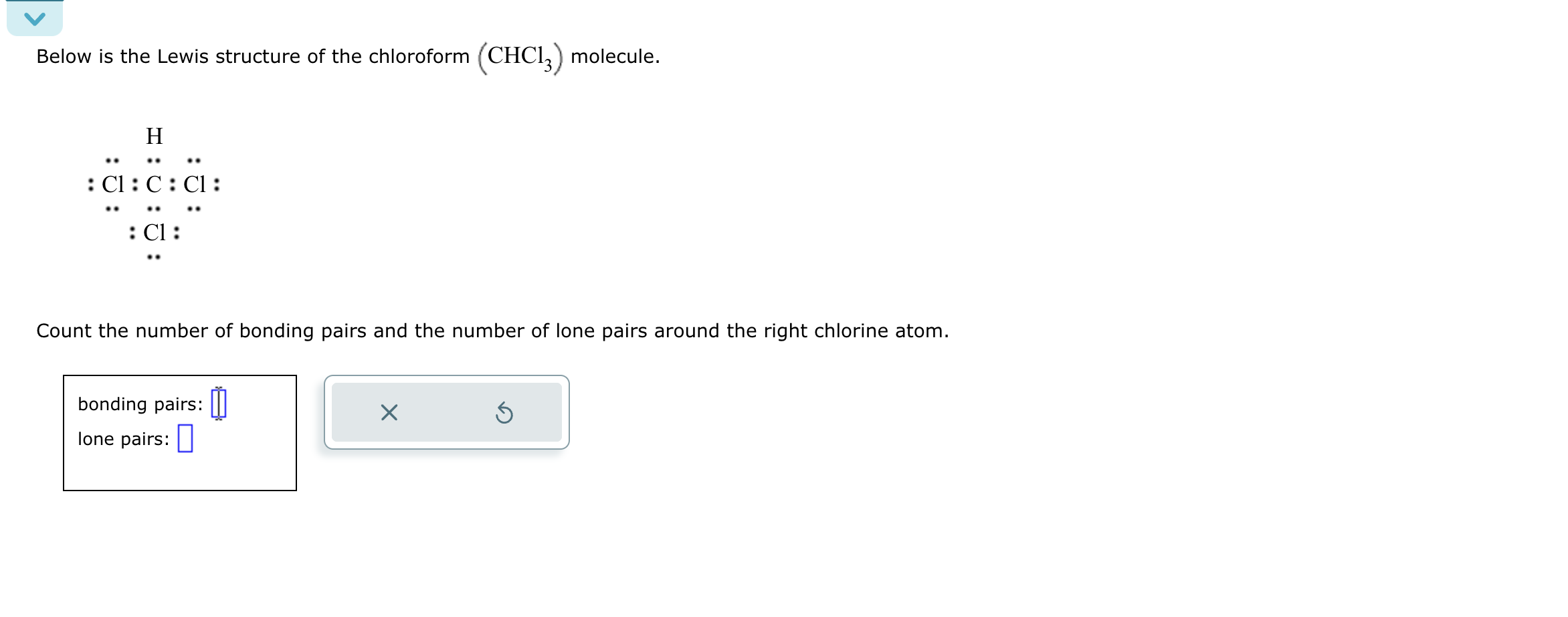 SOLVED: Below is the Lewis structure of the chloroform (CHCl3) molecule ...