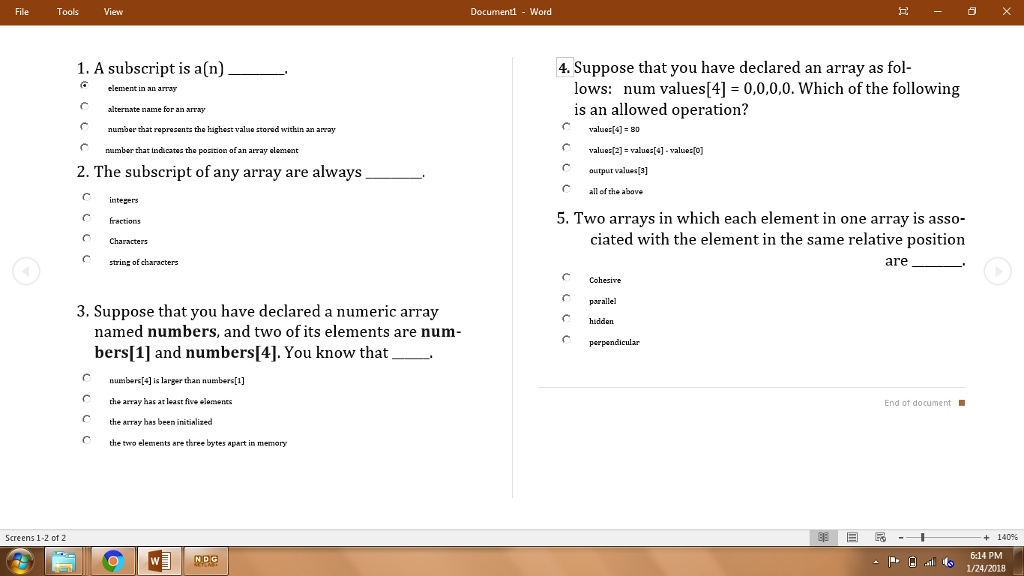 A Subscript Is An Element In An Array An Alternate Name For An Array A Number That Represents 