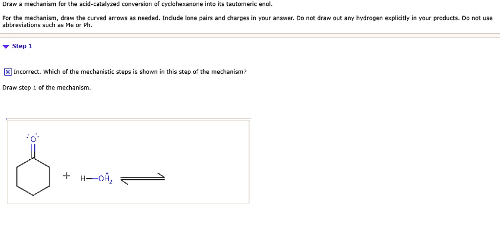 SOLVED: Draw mechanism for the acid-catalyzed conversion of ...