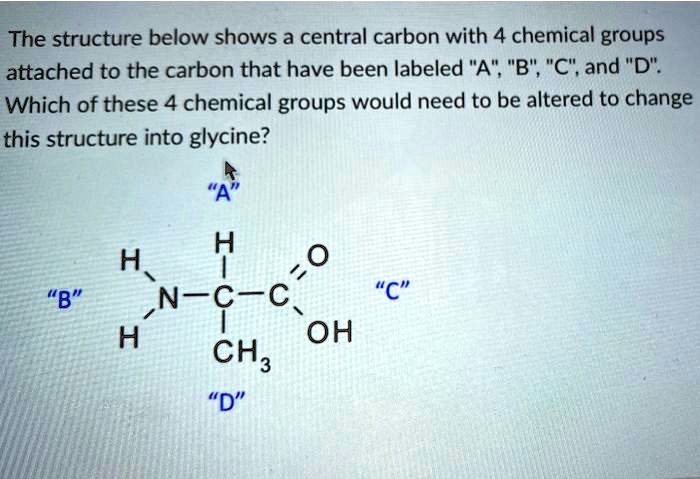 SOLVED: The structure below shows a central carbon with 4 chemical ...