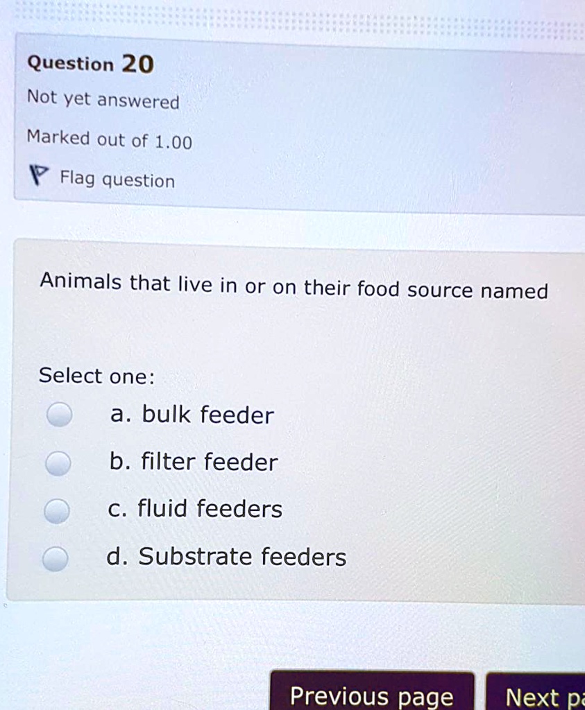 SOLVED: Question 20 Not yet answered Marked out of 1.00 Flag question ...