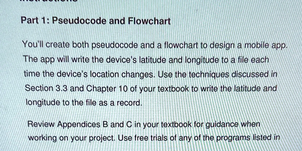 Solved Part 1 Pseudocode And Flowchart Youll Create Both Pseudocode And A Flowchart To Design