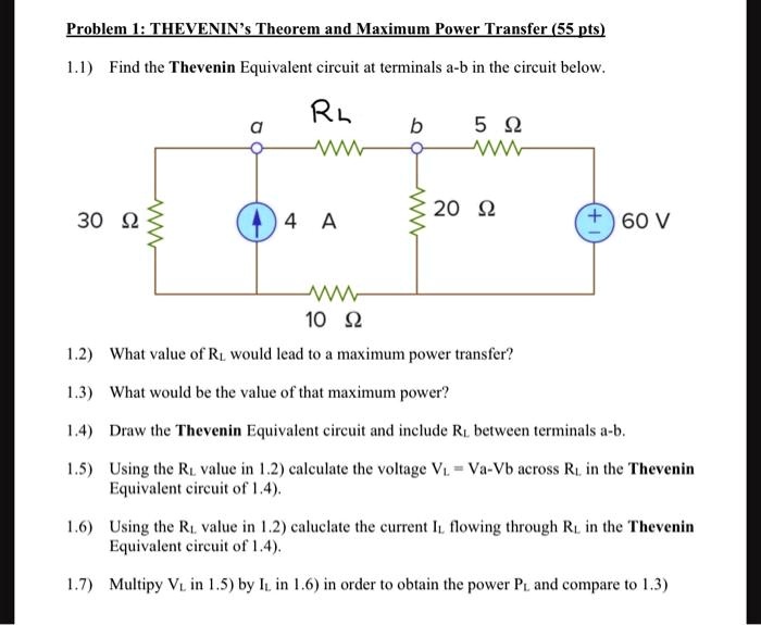 SOLVED: Texts: please show all work with decimal places Problem 1: THEVENIN's Theorem and ...