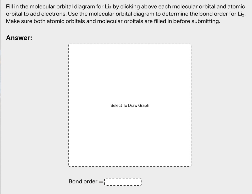 Fill in the molecular orbital diagram for Li2 by clicking above each ...