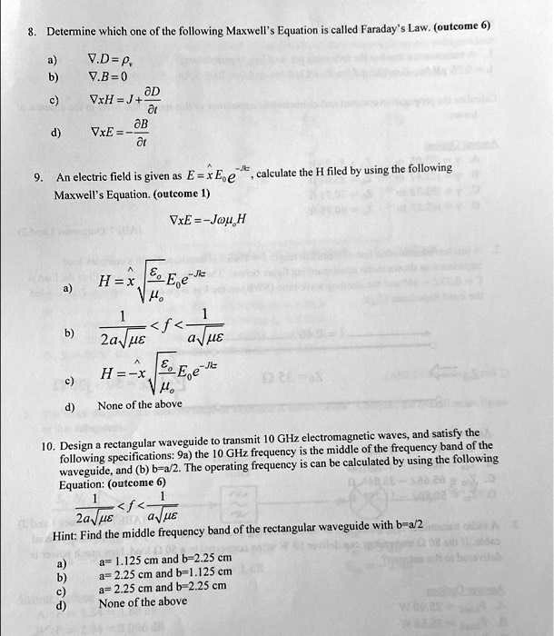 8. Determine which one of the following Maxwell's Equation is called ...