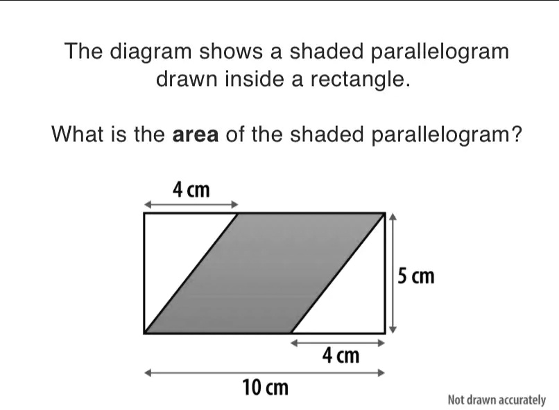 SOLVED: The diagram shows a shaded parallelogram drawn inside a ...
