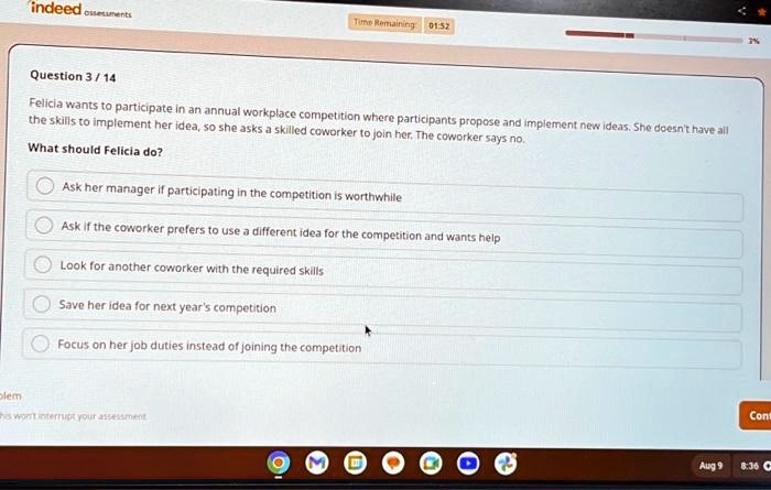 texts indeed assessments question 314 felicia wants to participate in an annual workplace ...