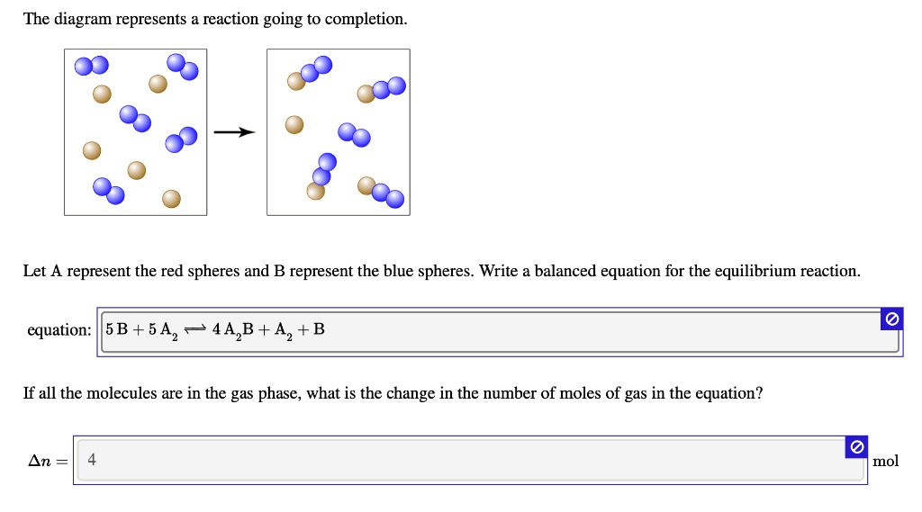 Solved The Diagram Represents Reaction Going To Completion Let A