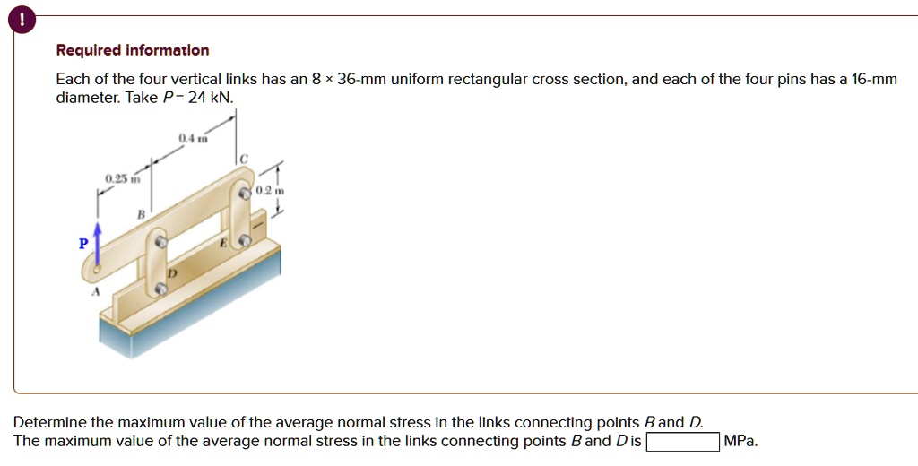 required information each of the four vertical links has an 8times 36 ...