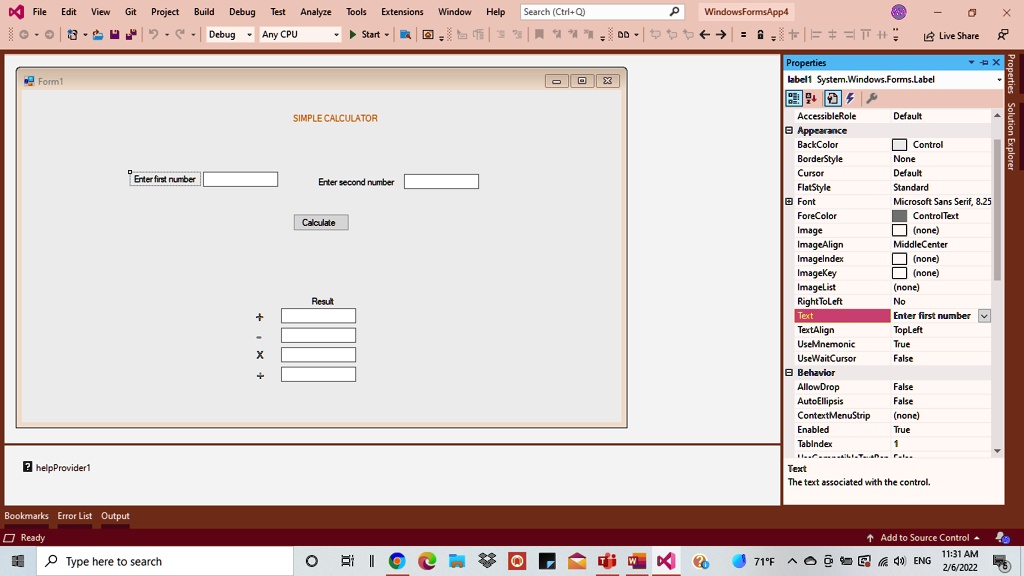 Solved Using C Write A Windows Form Application That Asks The User To Enter Two Numbers