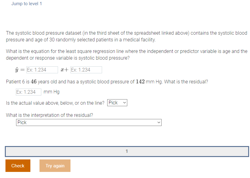 SOLVED: Jump to level 1 The systolic blood pressure dataset (in the third sheet of the ...