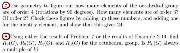 use geometry figure out how many elements of the octahedral group are ...