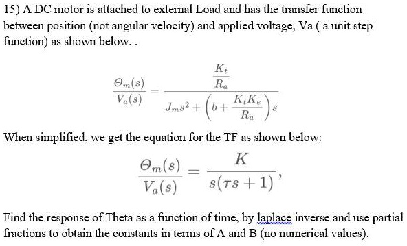 SOLVED: a) Expand the partial fractions. b) Get A and B in terms of K ...