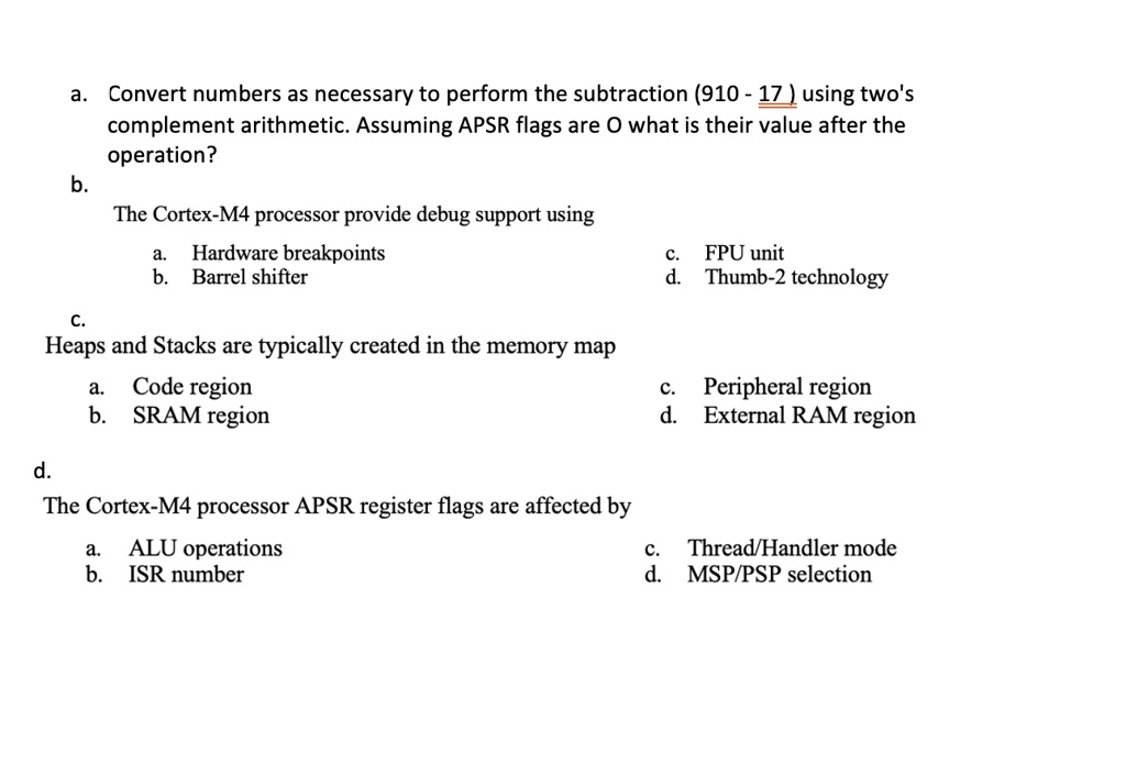 SOLVED: a. Convert numbers as necessary to perform the subtraction(910 ...
