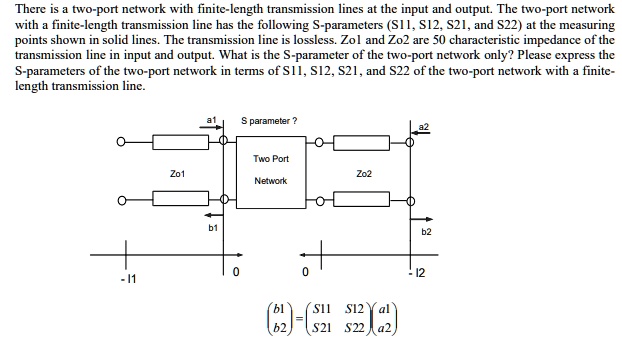 SOLVED: There is a two-port network with finite-length transmission lines at the input and ...