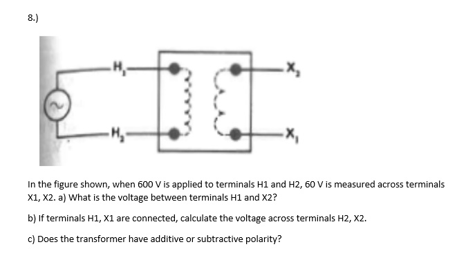 SOLVED: In the figure shown, when 600 V is applied to terminals H1 and ...