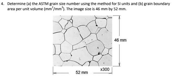4. Determine (a) the ASTM grain size number using the method for SI ...