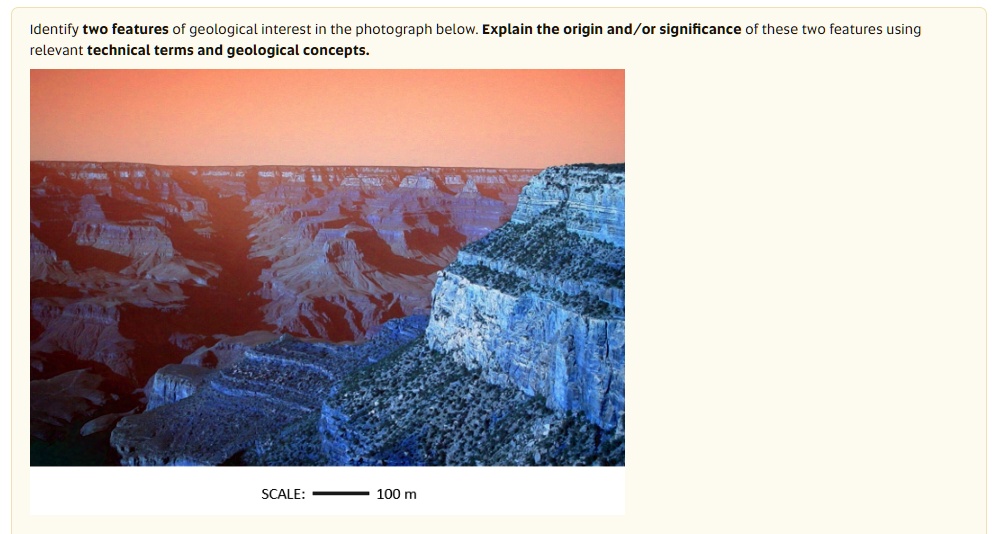SOLVED: Identify two features of geological interest in the photograph ... SOLVED: Identify two features of geological interest in the photograph ...