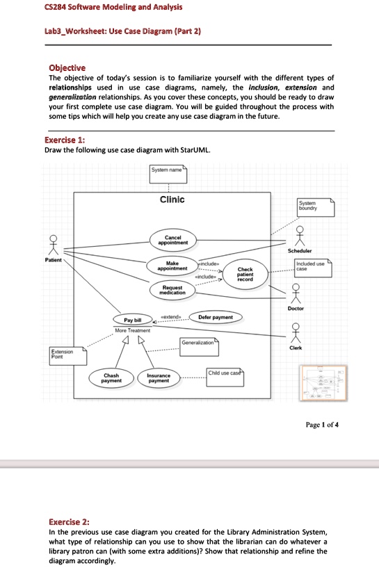 cs284 software modeling and analysis lab3worksheet use case diagram ...