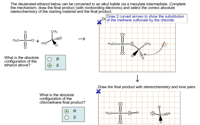 SOLVED: The deuterated ethanol below can be converted to an alkyl ...