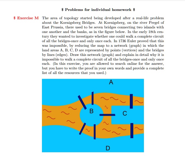 Problems for individual homework Exercise M The area of topology ...