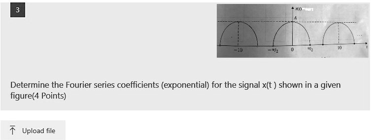 SOLVED: Determine the Fourier series coefficients (exponential) for the ...