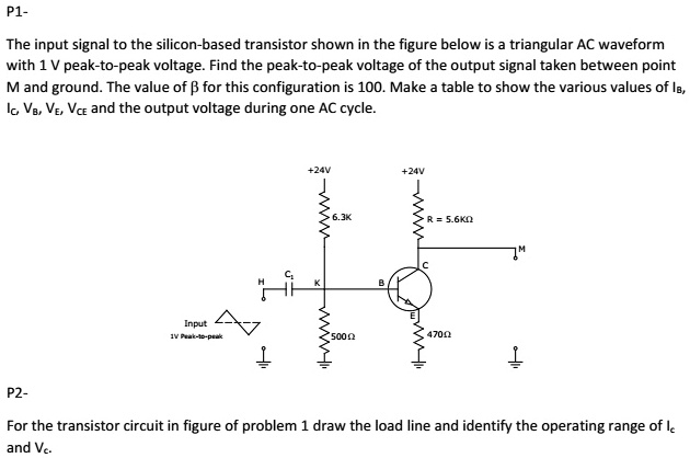 SOLVED: P1- The input signal to the silicon-based transistor shown in ...