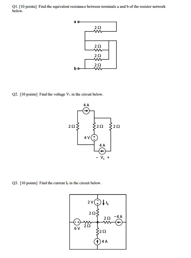 SOLVED: Q1. Find the equivalent resistance between terminals a and b of the resistor network ...