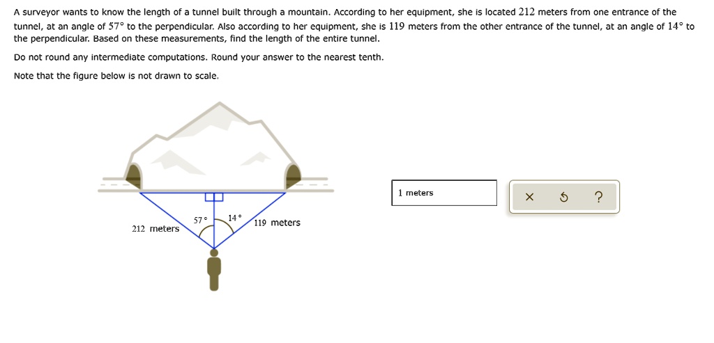 surveyor wants to know the length of tunnel built through mountain ...