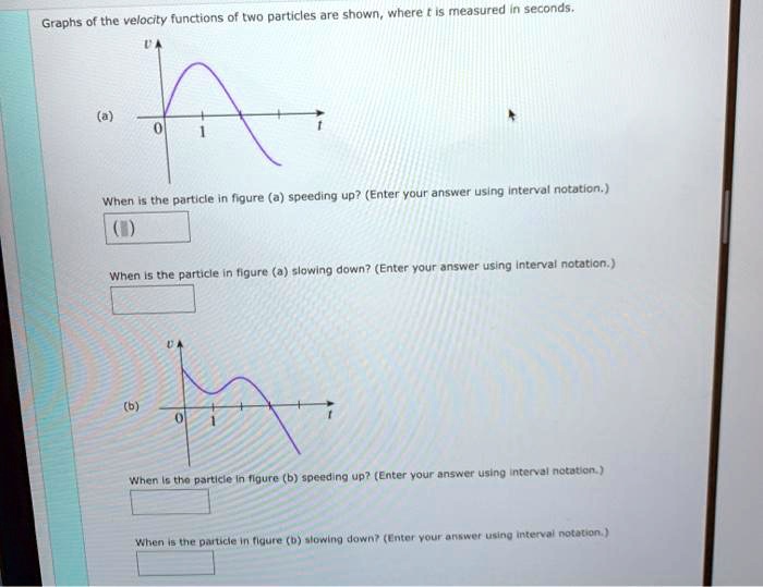 measured seconds graphs of the velocity functions of two particles are ...