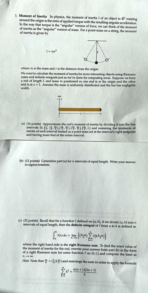 Solved Moment Of Inertia In Physics The Moment Of Inertia I Of An