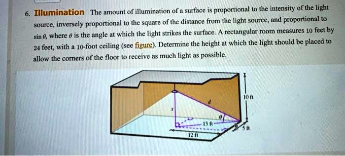 Illumination the amount of illumination of a surface is...