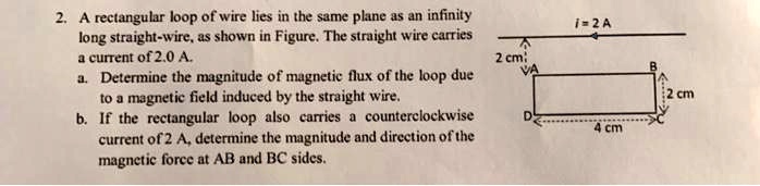 SOLVED: A rectangular loop of wire lies in the same plane as an infinitely long straight wire ...