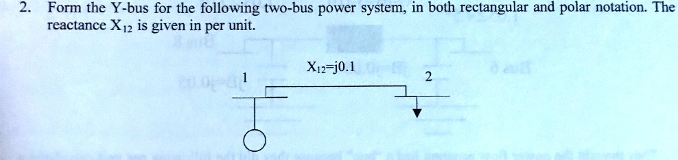 Solved Form The Y Bus For The Following Two Bus Power System In Both