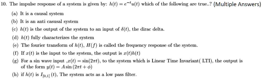 Impulse Response H(t)