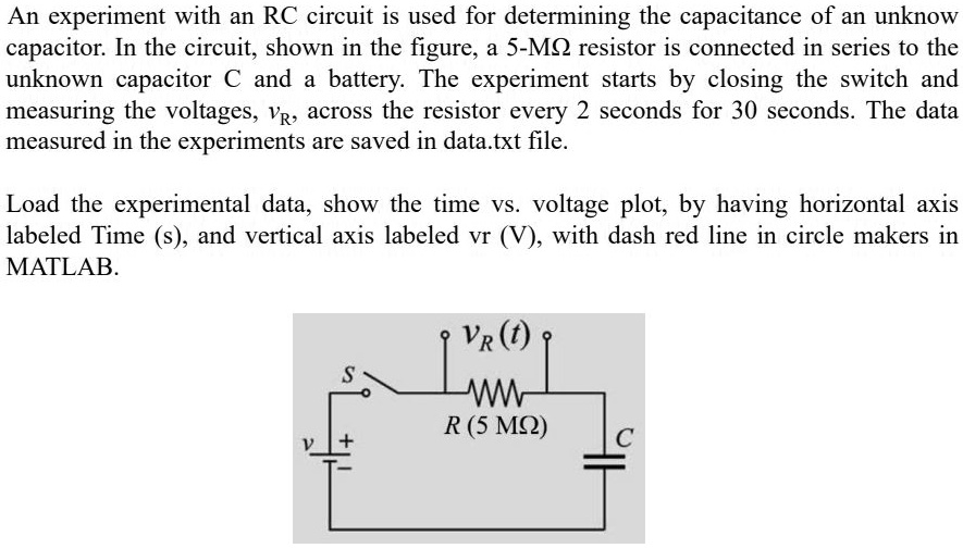 SOLVED: CODE An experiment with an RC circuit is used for determining the capacitance of an ...