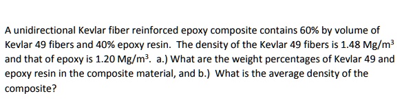 unidirectional kevlar fiber reinforced epoxy composite contains 60 by ...