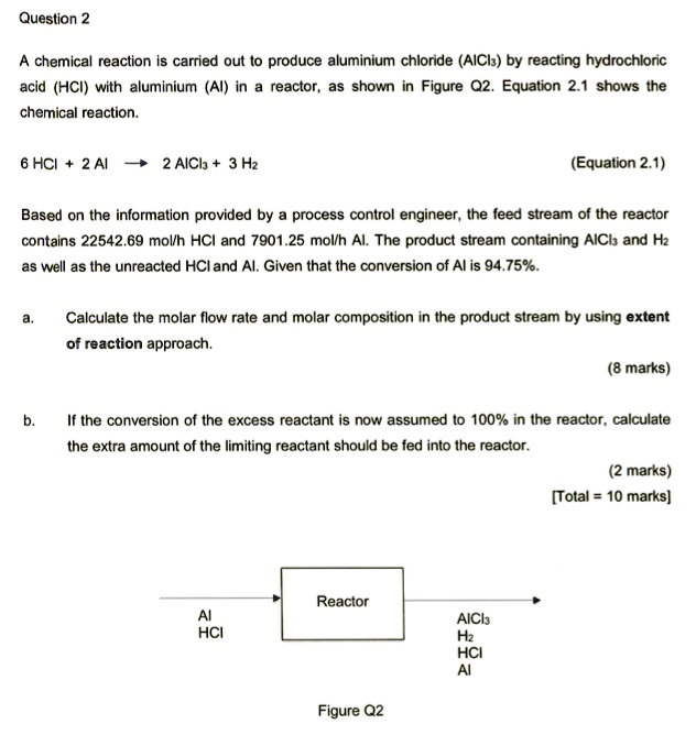 SOLVED: A chemical reaction is carried out to produce aluminium ...