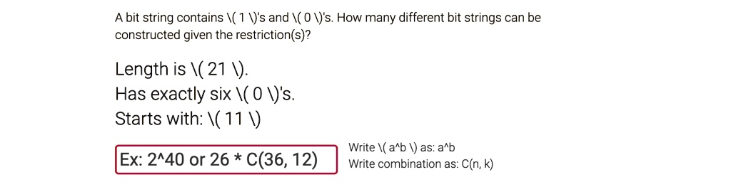 [GET ANSWER] A bit string contains 1's and 0's. How many different bit ...