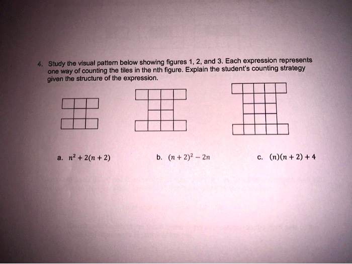 study the visual pattern below showing figures 2and 3 each expression ...