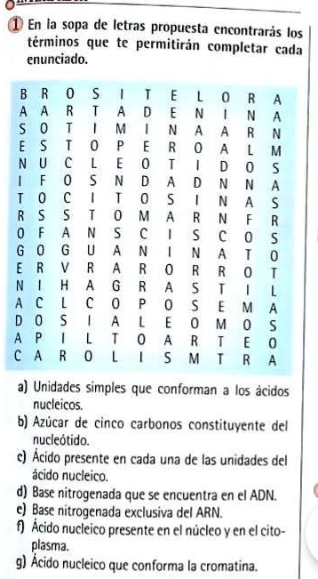 SOLVED: Algún Experto En Biología? En la sopa de letras propuesta ...