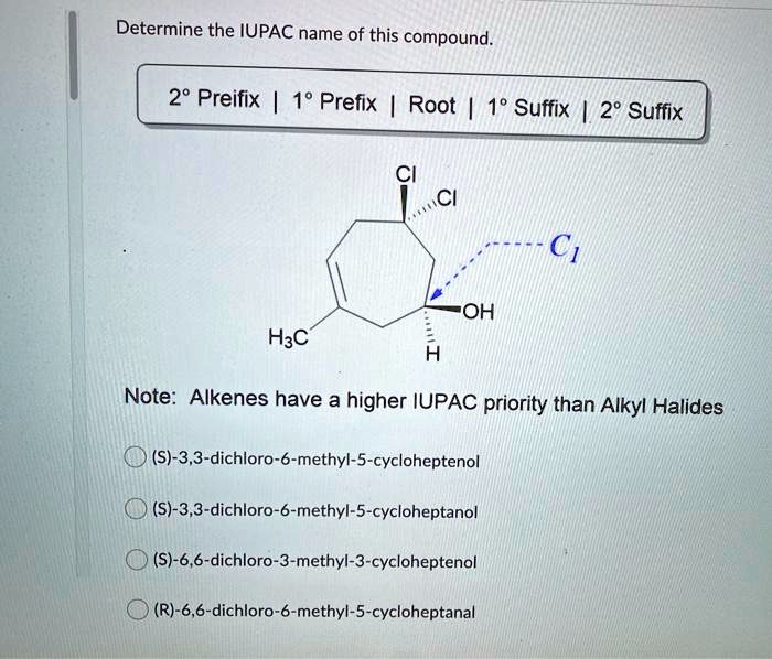 VIDEO solution: Determine the IUPAC name of this compound. Prefix Root ...