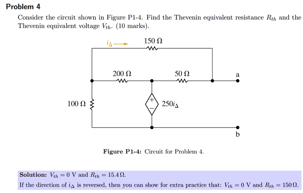 Problem 4 Consider the circuit shown in Figure P1-4. Find the Thevenin ...