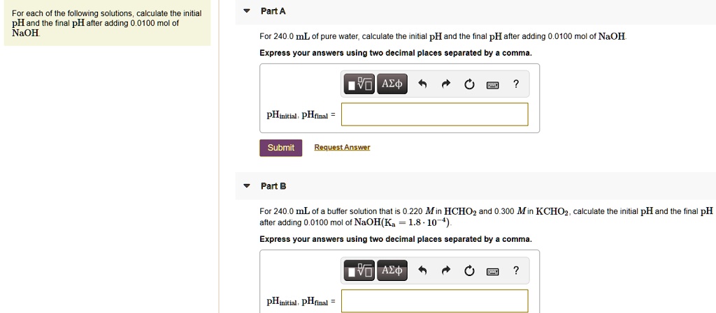 SOLVED:For each of the following solutions calculate the initial pHand ...