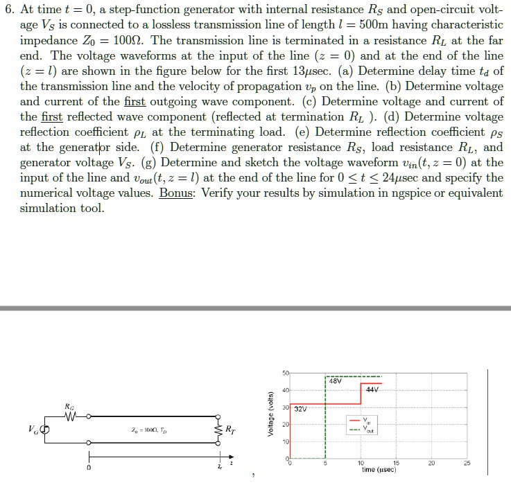 SOLVED: 6. At time t = 0, a step-function generator with internal ...