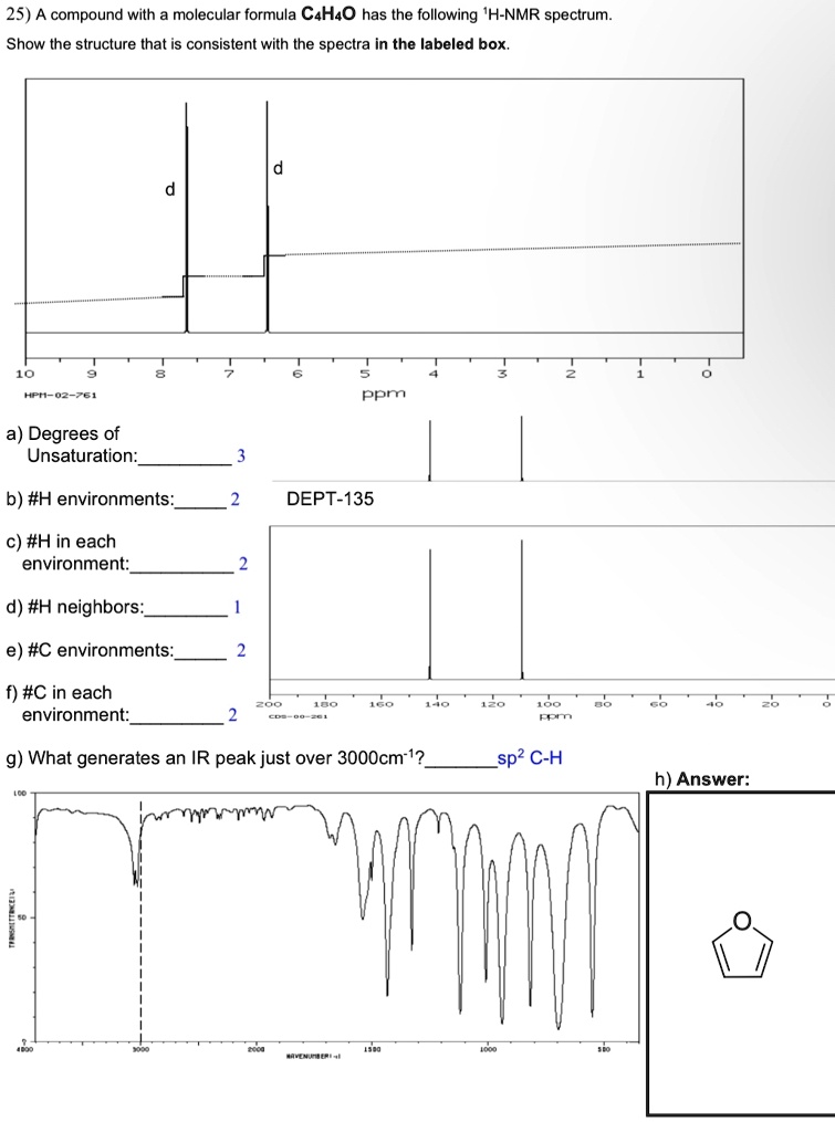 a compound with a molecular formula c4h4o has the following 1h nmr ...