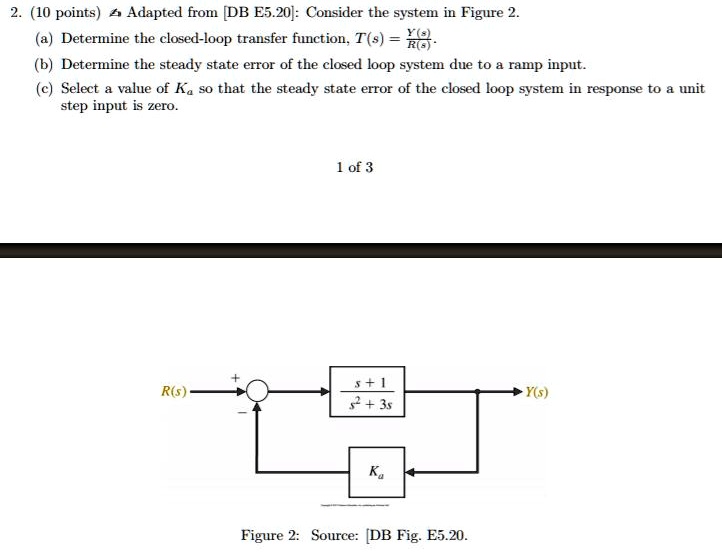 2. (10 points) Adapted from [DB E5.20]: Consider the system in Figure 2. (a) Determine the ...