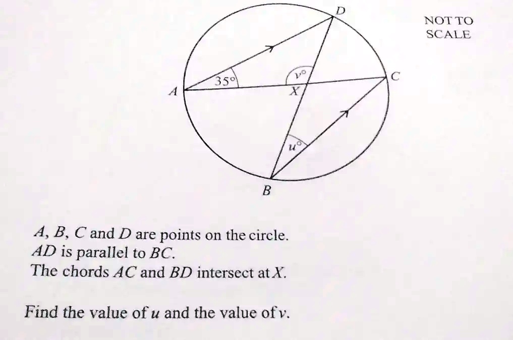 SOLVED: NOT TO SCALE 350 B A, B, C, and D are points on the circle. AD is parallel to BC. The ...